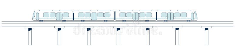 Train on Railway Bridge. Railroad Transport Icon Stock Vector ...