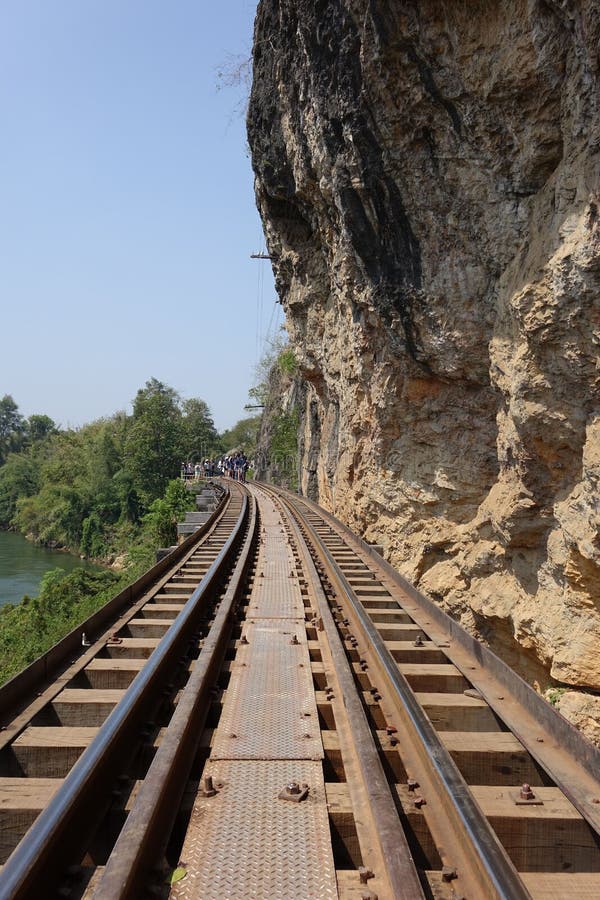 Train Railway on the Edge of the Cliff Stock Image - Image of platform ...