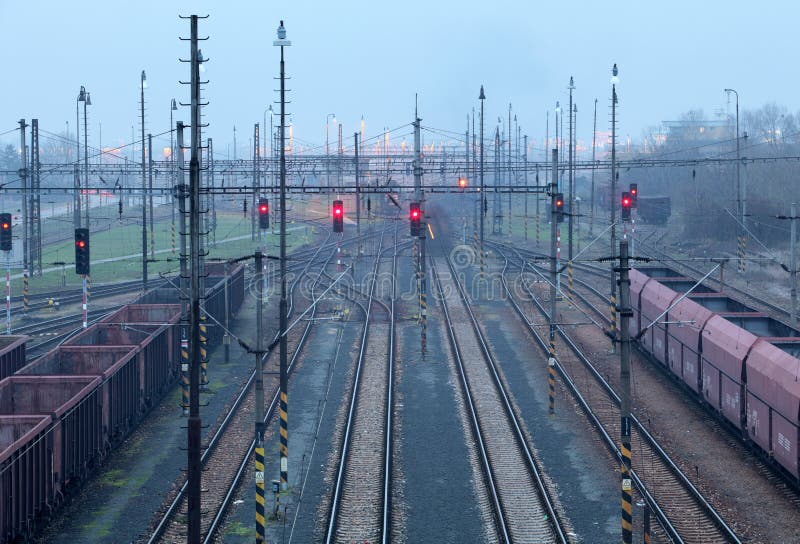 Train Railway with Freight Station, Transportation Stock Image - Image ...