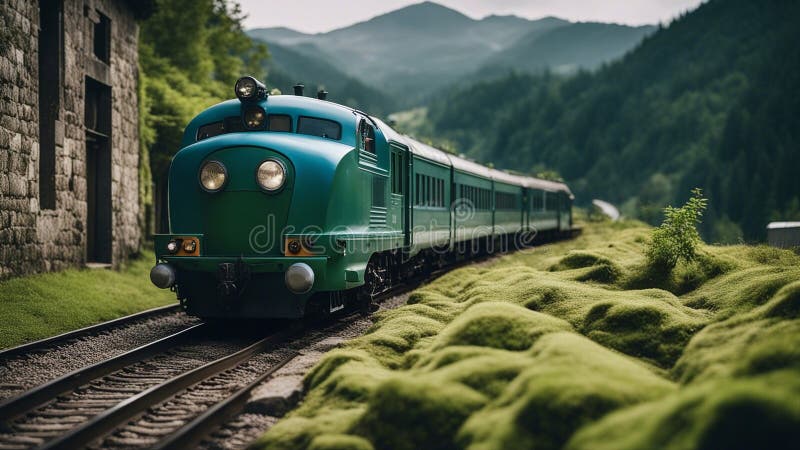 Train on the Railway a Retro Train that Has a Unique Style. the Train ...