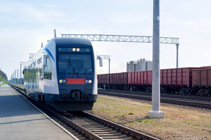 Train at the Railway Station Stock Image - Image of wagon, locomotive ...