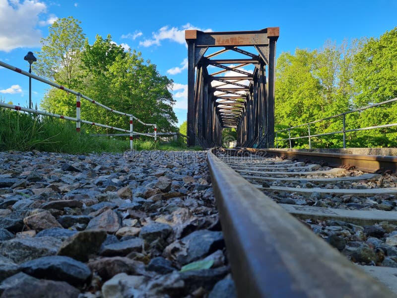 Train Railway on the Steel Bridge Stock Image - Image of road, railway ...
