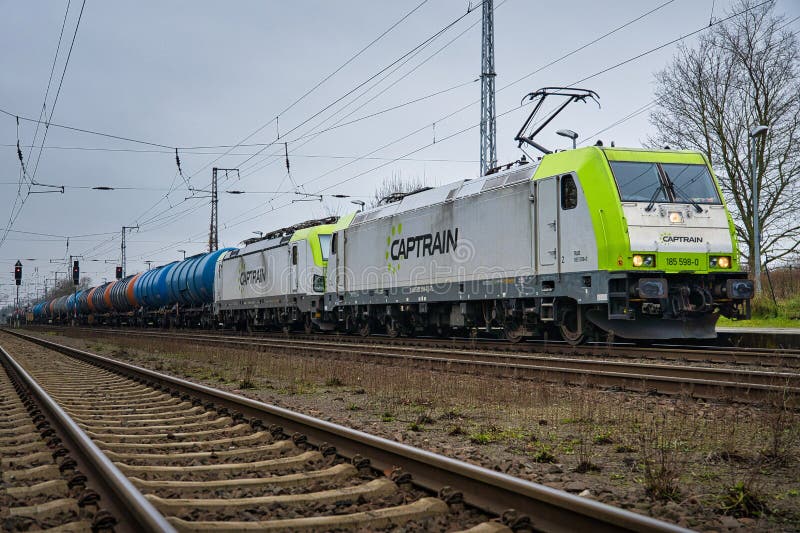 Train on the railway track editorial stock image. Image of railroad ...