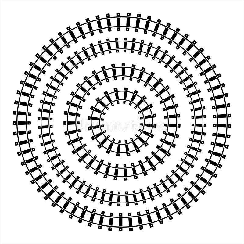 Train Railway Track Elements. Rail Road Map Stock Vector - Illustration ...