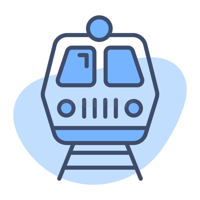 Train on Railway Track, Vector of Train in Modern Style Stock Vector ...