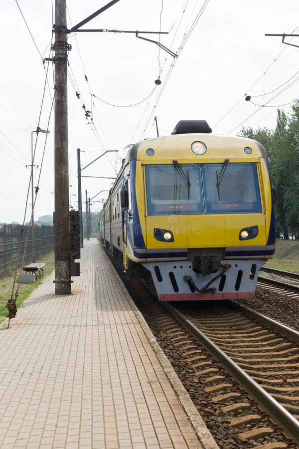 The Train on Railway Tracks Stock Image - Image of locations, power ...