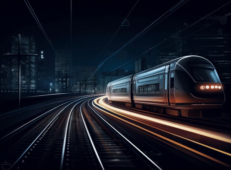 Train on the Railway Train in Motion Blur Train in Motion Stock ...