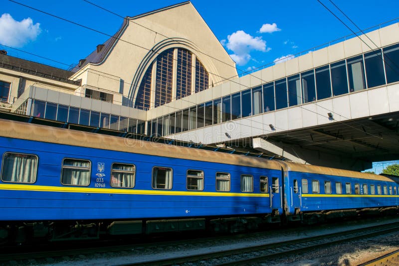 Train on the Railways Station. Kyiv, Ukraine. Editorial Photography ...