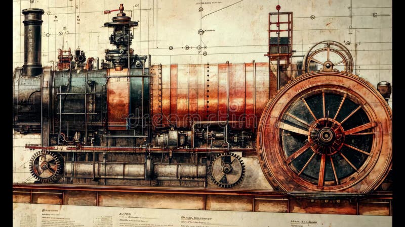 Train with a Red Engine and a Black Smoke Stack. the Train is Old and ...