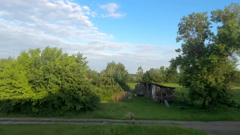 View from the Window of a Passing Train. Train Ride, Sunset, Reflection ...