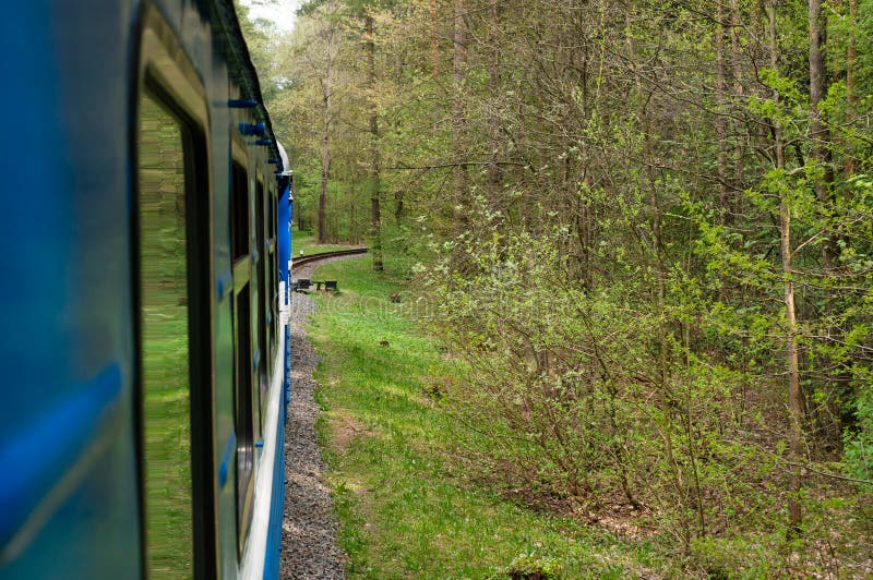 Train Ride on Trail Railroads Stock Photo - Image of regional, platform ...