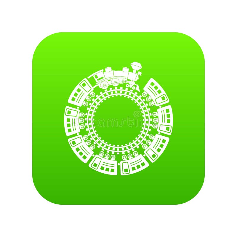 Train and Round Railway Icon, Simple Style Stock Vector - Illustration ...