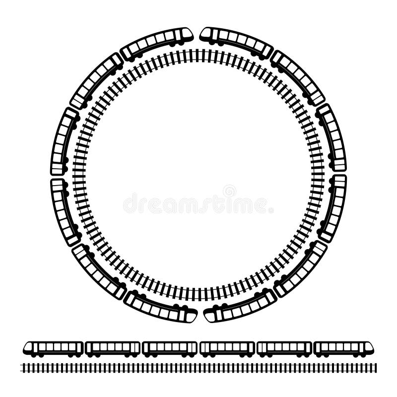 Round Railway Track. Isolated on White Background Stock Vector ...