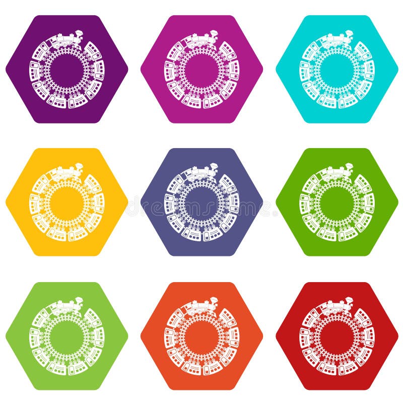 Train and Round Railway Icons Set 9 Vector Stock Vector - Illustration ...