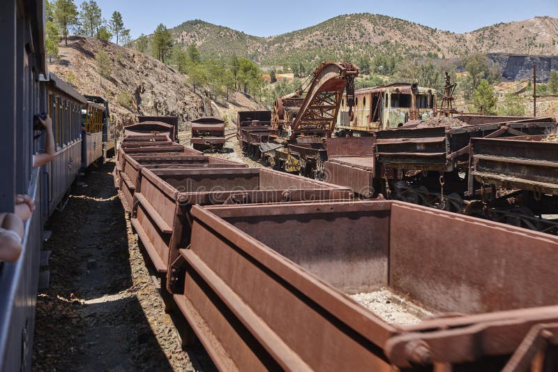 Train Route Rio Tinto Open Cast Mine Andalusia Spain Stock Photos ...