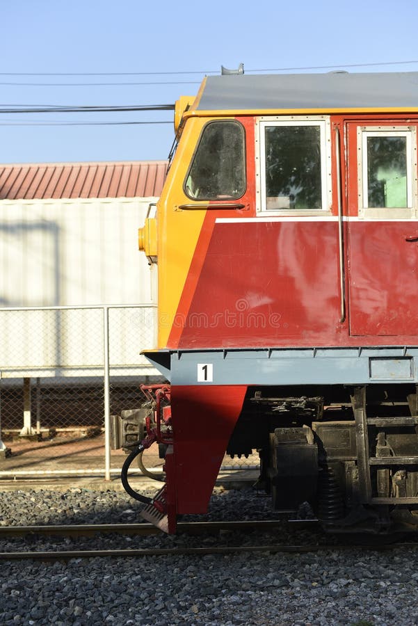 The Train is Running on the Rails Stock Image - Image of speed, summer ...