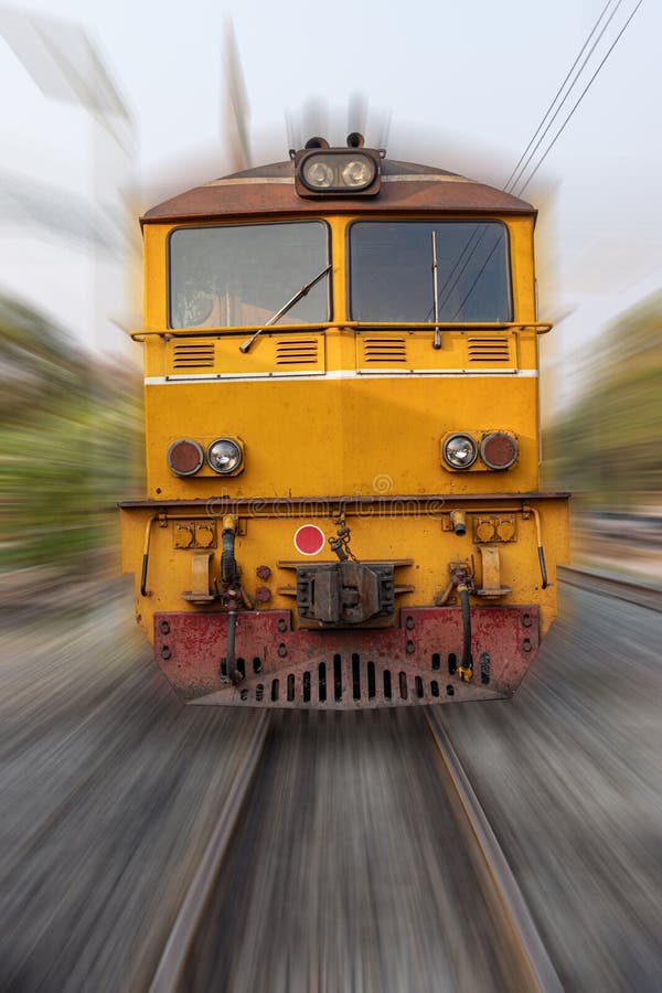 The Train is Running on the Rails. Stock Image - Image of travel ...