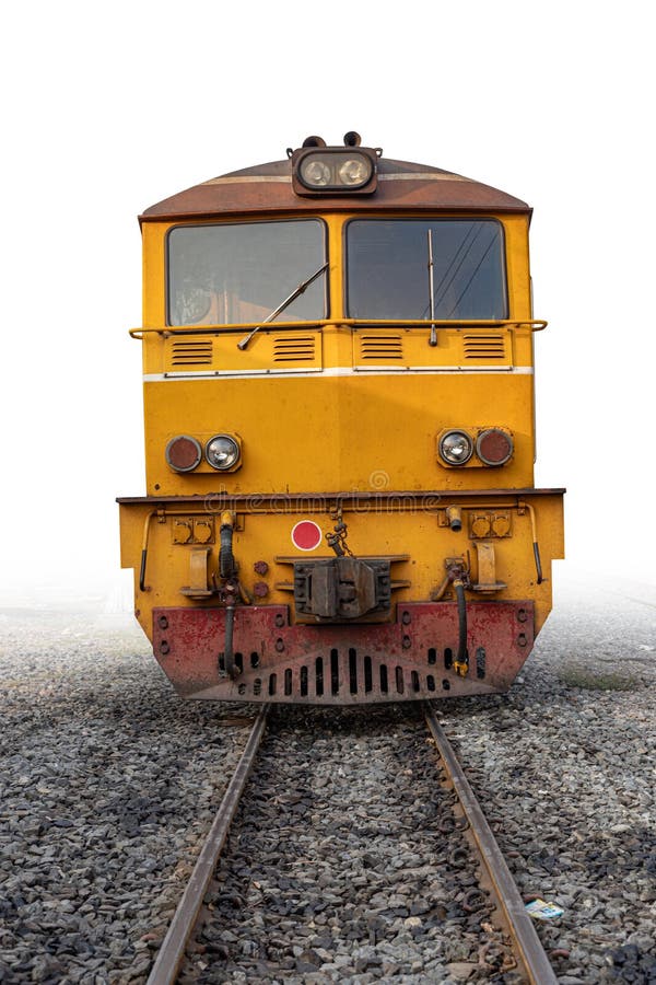 The Train is Running on the Rails. Stock Photo - Image of station ...