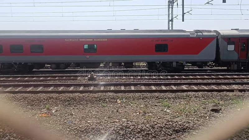 Train Running on the Railway Track and Front of Me Stock Footage ...