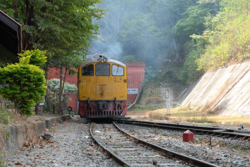 The Train is Running on Railway into the Tunnel Editorial Image - Image ...