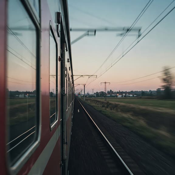 The Train is Running on the Tracks. Stock Illustration - Illustration ...