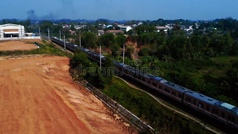 The Train is Running in the Village Stock Footage - Video of views ...