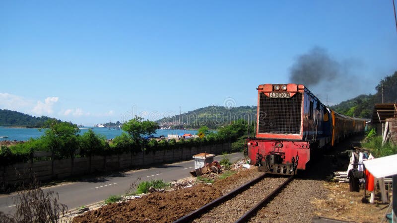Sea Side Railroad at the Western of Java Island Editorial Stock Image ...