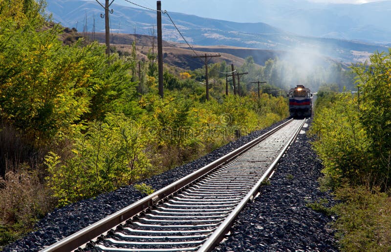 Train through the Rural Area Stock Photo - Image of speed, journey ...