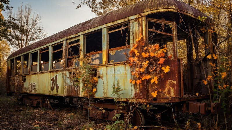Train rusty metal stock photo. Image of reclaim, shrubs - 383551072