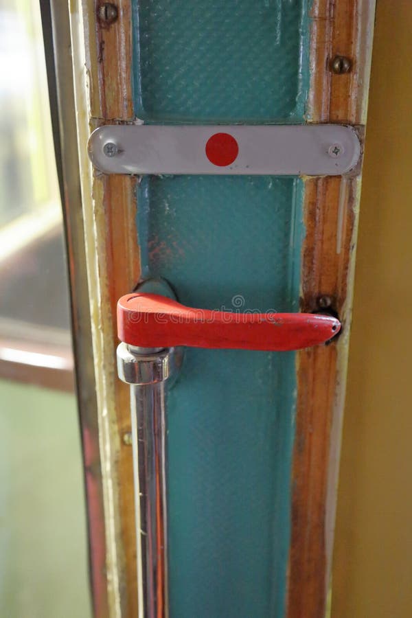 Vintage Emergency Brake In Train Stock Image - Image of firefighter ...