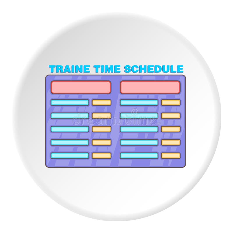 Train Schedule Icon, Cartoon Style Stock Vector - Illustration of ...