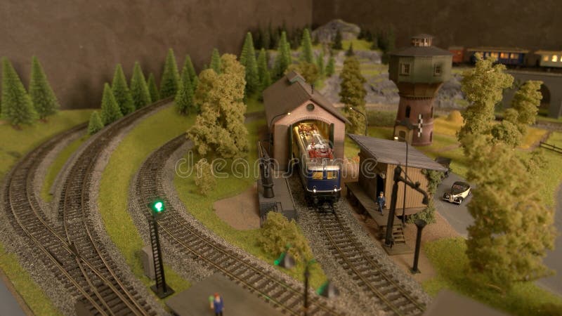 Train Set Model Countryside. Railway Modelling Stock Photo - Image of ...