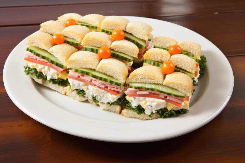 Train-shaped Sandwich Arranged on a Plate Like Its on Rails Stock Image ...