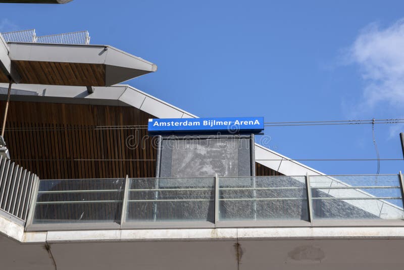 Train Sign at the Amsterdam Arena Station Sign at Amsterdam the ...