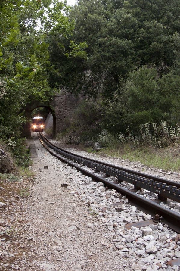 Train, Single-track in Kalavrita, Greece Stock Photo - Image of ...