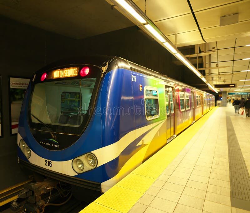 Train at SkyTrain Waterfront Station Editorial Stock Image - Image of ...