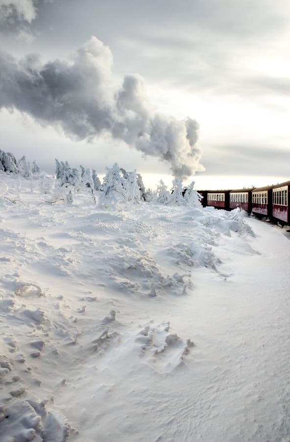 Train in the snow stock photo. Image of snow, schmalspur - 49276448