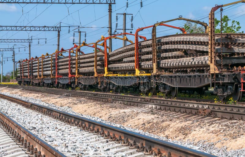 Train with Special Track Equipment Stock Photo - Image of railway ...