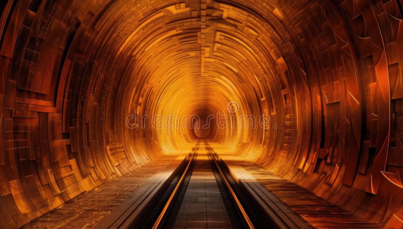 A Train Speeding through a Tunnel with Motion. Generative AI Stock ...