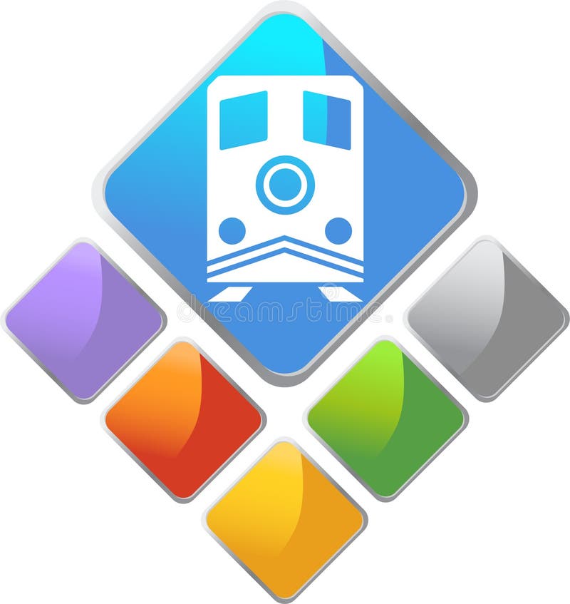 Train Square Icon stock vector. Illustration of track - 9478889