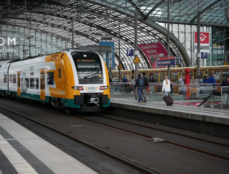 A Train Standing at the Berlin Central Train Station Editorial Stock ...