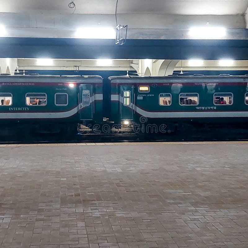 Train is Standing in Platform for Departing from Station Stock Photo ...