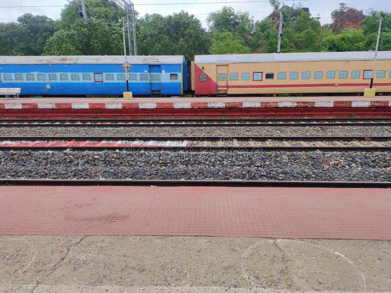 A Train Standing at the Platform Stock Image - Image of standing, track ...