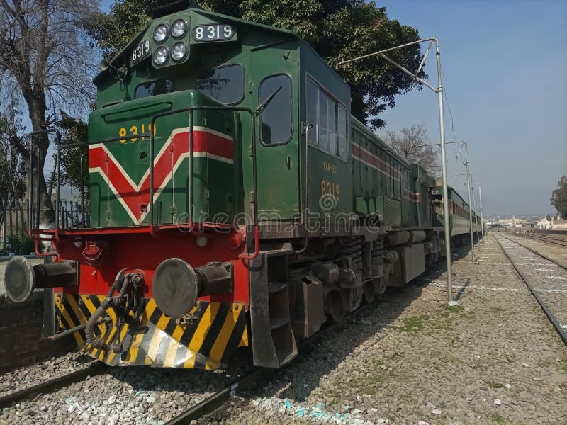 Train Standing at Railway Platform, Front Side of a Train, Low Angle ...