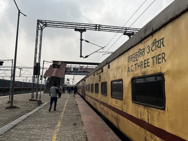 A Train is Standing at a Station. Editorial Photography - Image of ...