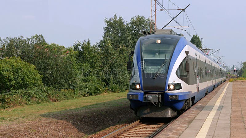 Train Standing on the Tracks in Silesia, Poland. Stock Photo - Image of ...