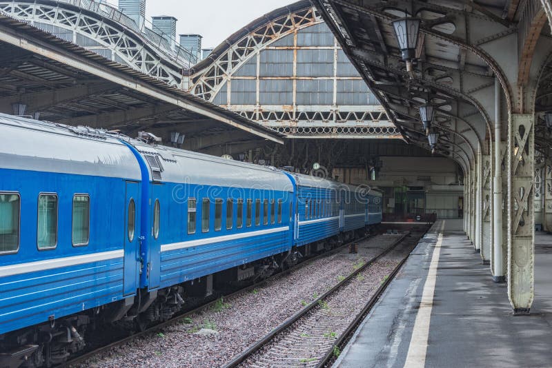 Train Stands by the Platform. Stock Image - Image of passenger ...
