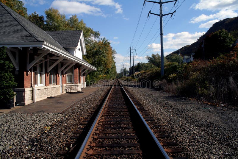 Train Station stock image. Image of clouds, station, perspective - 1401015