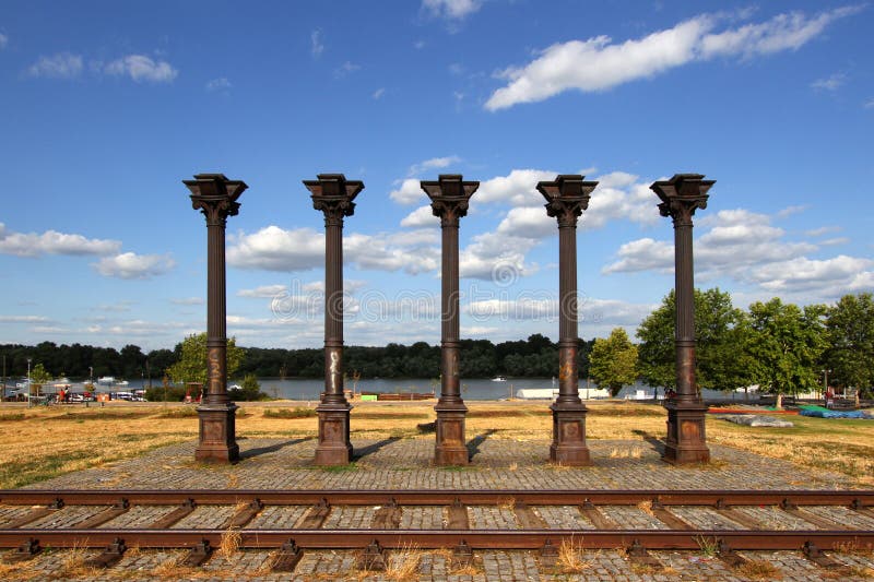 Train station stock photo. Image of column, river, cobble - 26248186