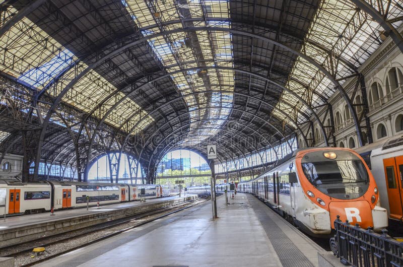 Train station, Barcelona stock photo. Image of train - 93405756